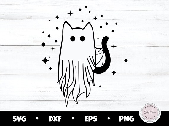 Ghost SVG Black Cat Svg Halloween SVG Ghost Cat Svg Cat | Etsy