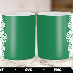 Coffee Mug SVG, Mug Press Template, Flower Border Svg, Mug Press Design ...
