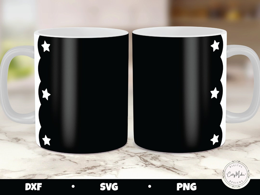 Stars Mug Press Design, Coffee Mug Sublimation PNG SVG (digital ...