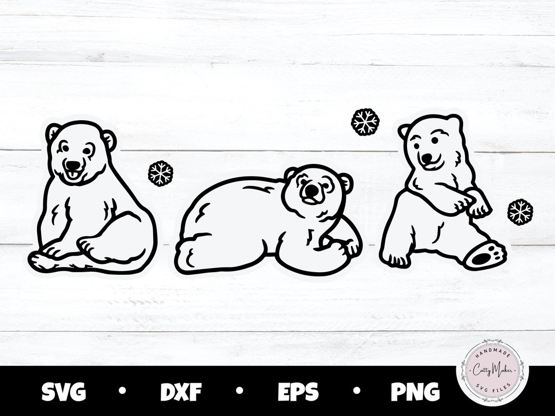 Polar Bear Clipart, Holiday Winter SVG, Christmas Cut File (digital ...