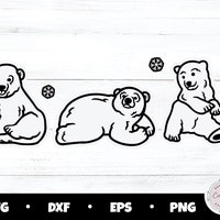 Baby Bear SVG Christmas Bear Layered Cut File Cricut Silhouette Cute ...