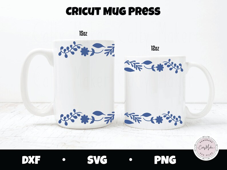 Cricut Mug Press SVG Floral Border Digital Download 12oz - Etsy