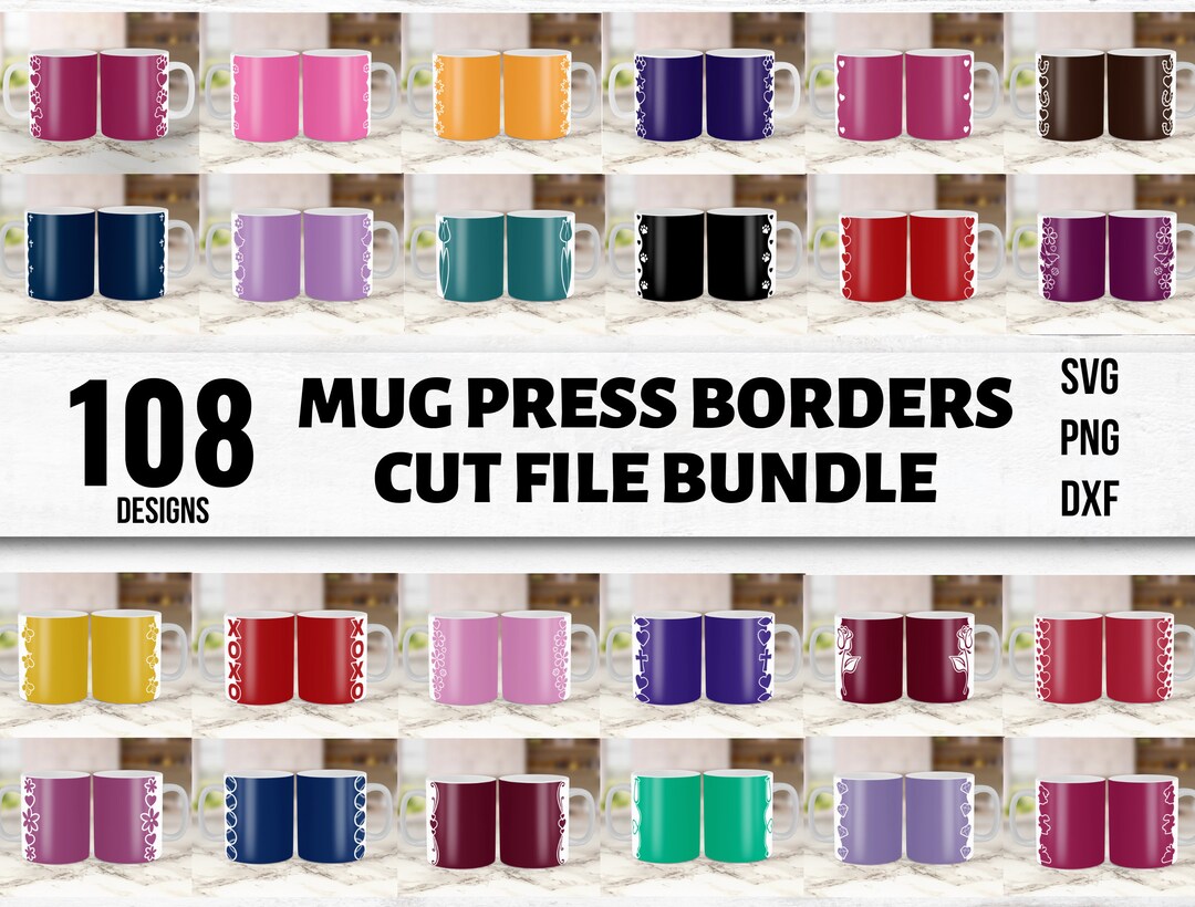 108 Cricut Mug Press Bundle, Infuse Ink Mug Svg, Mug Press Svg Designs ...