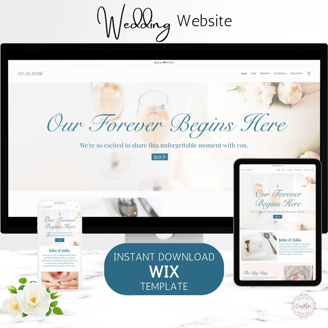 Wix Wedding Website Template, Simple Customizable Wix Template for ...