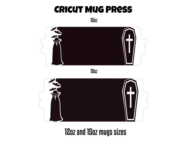 Coffee Mug SVG Mug Press Template Vampire Border Wrap - Etsy