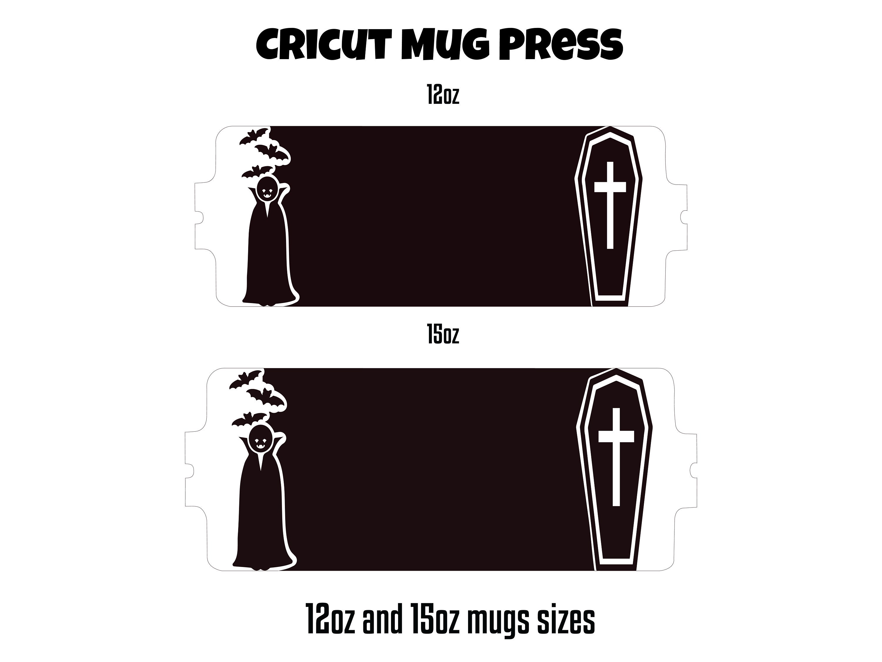 Vampire Mug SVG, Halloween Mug Press Design, Border Wrap (digital ...