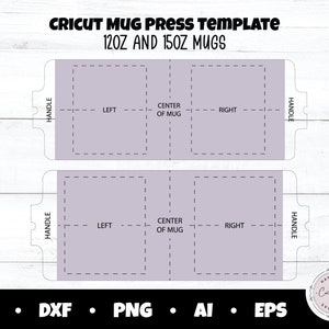 12oz and 15oz Cricut Mug Press Templates, Full Wrap Mug Press Templates ...