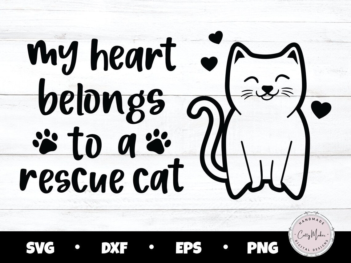 Cat Svg Rescue Cat Svg Cat Mom Svg Kitty Svg Cat Clipart | Etsy