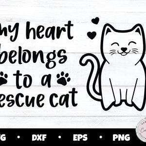 Cat Svg, Rescue Cat Svg, Cat Mom Svg, Kitty Svg, Cat Clipart, Kitten ...