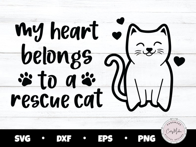 Cat Svg Rescue Cat Svg Cat Mom Svg Kitty Svg Cat Clipart - Etsy