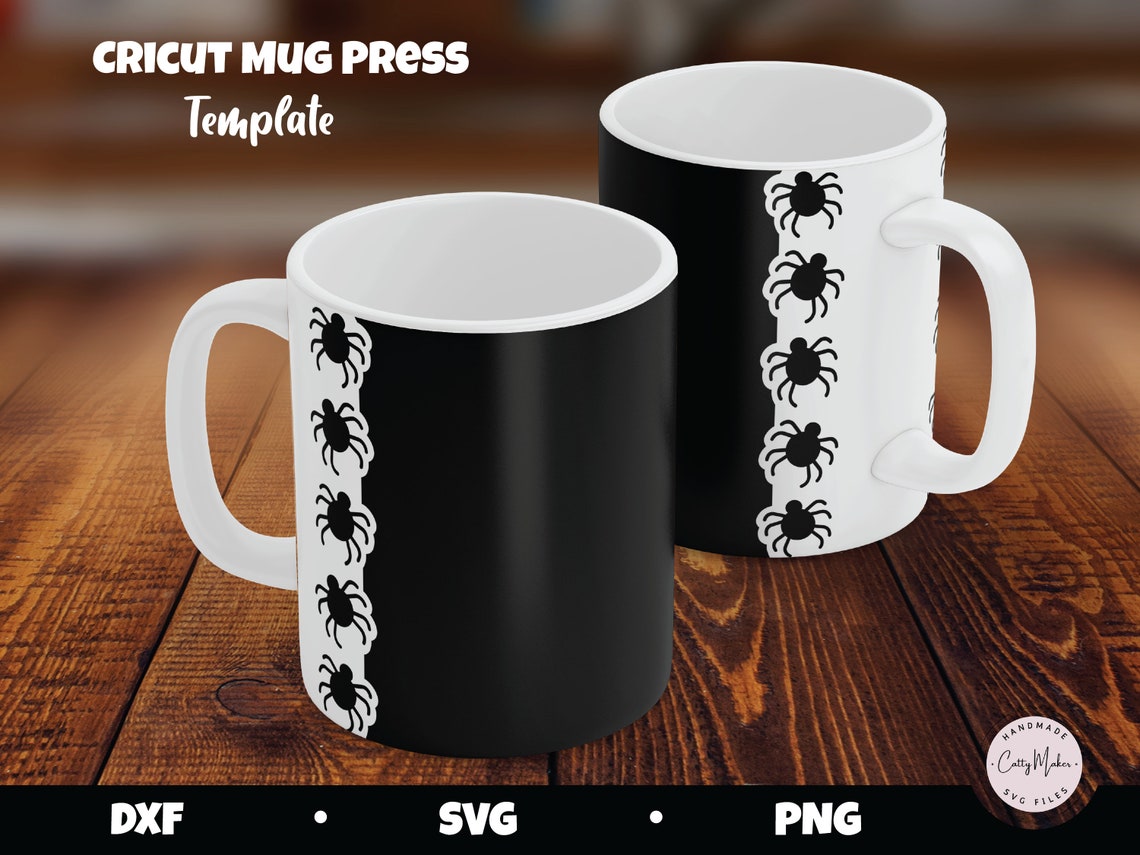 Coffee Mug SVG Mug Press Template Spider Border Wrap - Etsy