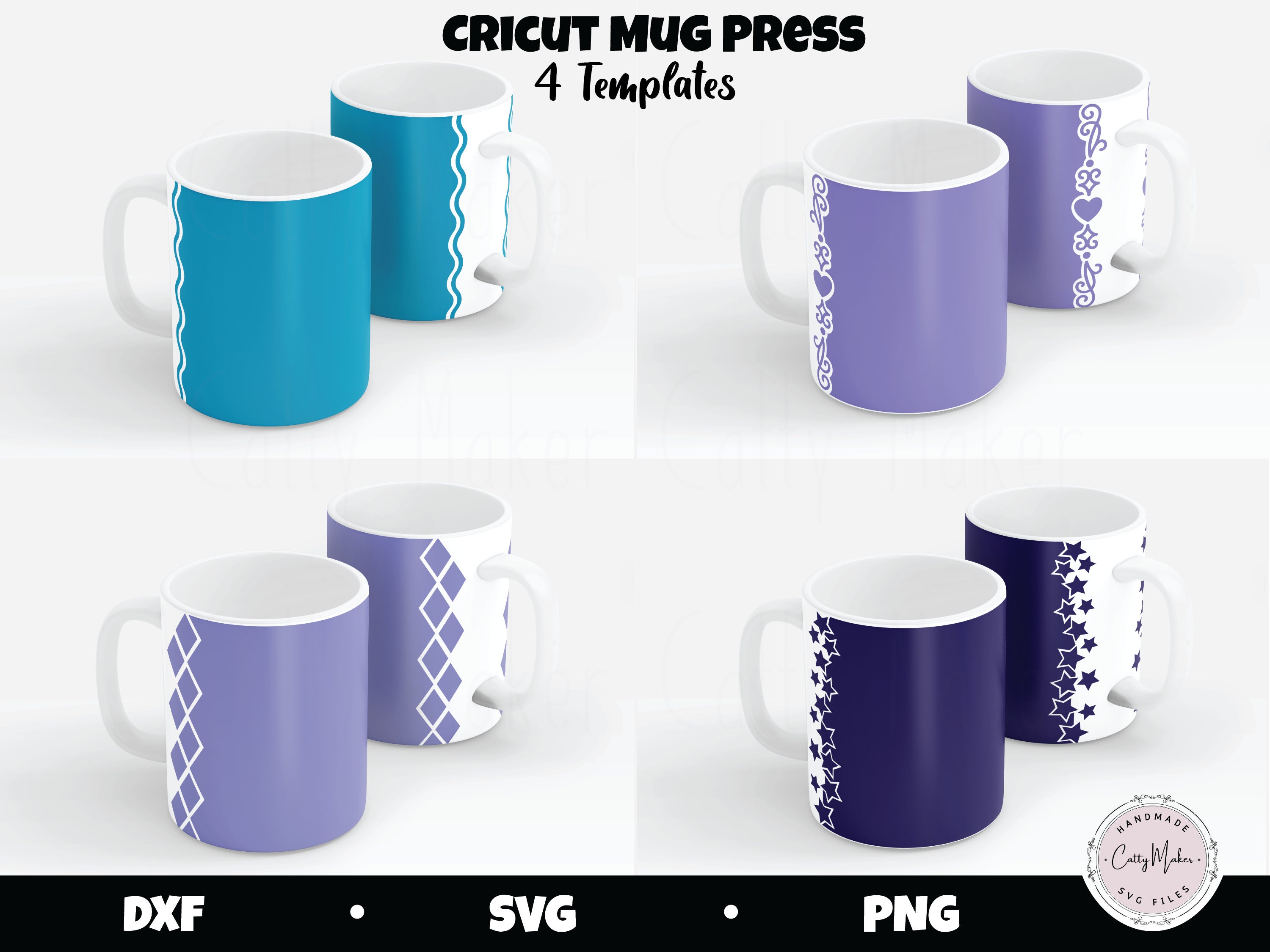 Cricut Mug Press SVG Coffee Mug 16 Template Bundle Digital | Etsy