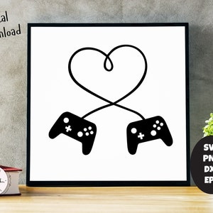 Heart Controller Svg, Game Controller Svg, Valentine's Day Svg, Gaming ...