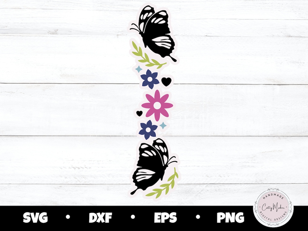Butterfly & Wildflower SVG, Spring Cut File (digital Download) - Etsy