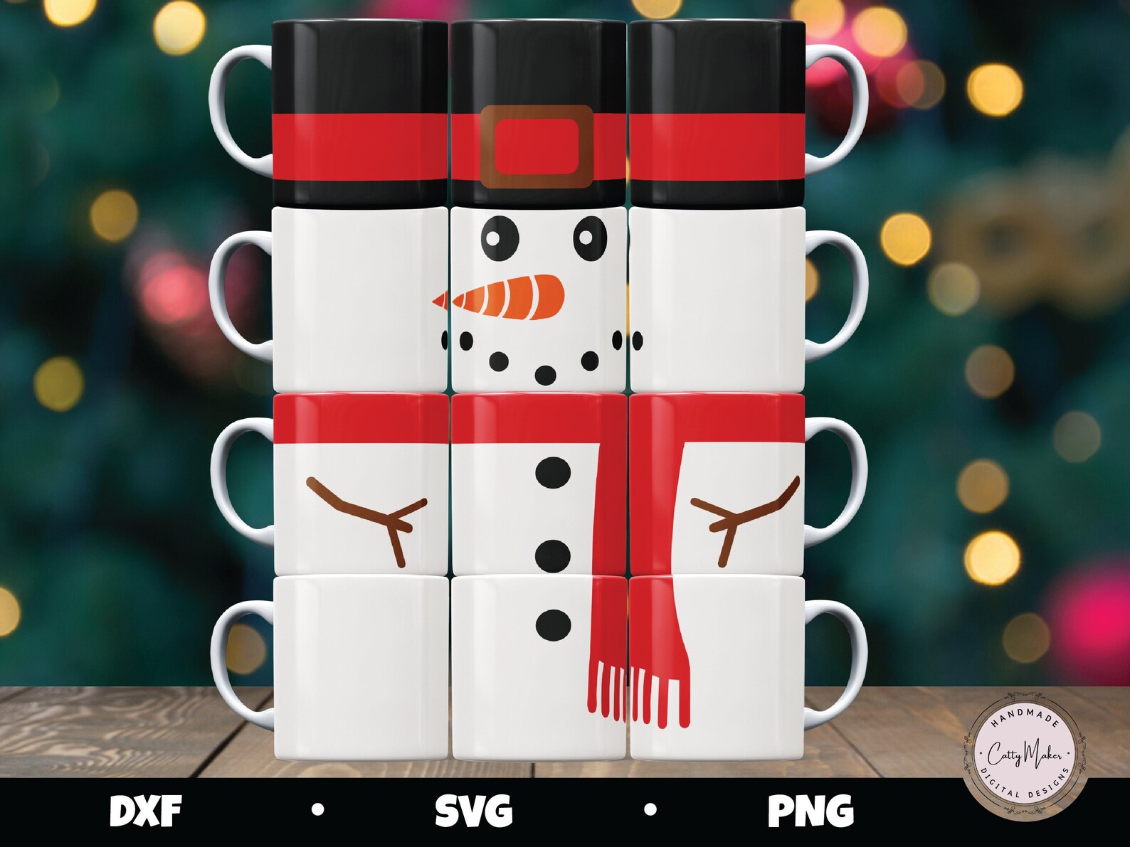 Snowman Stackable Mug SVG, Christmas Cricut Design (digital Download ...