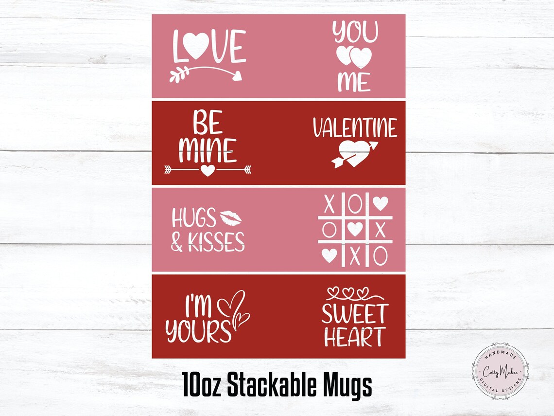 10oz Stackable Mugs, 10oz Valentines Mugs, 10oz Mug Svg, Cricut ...