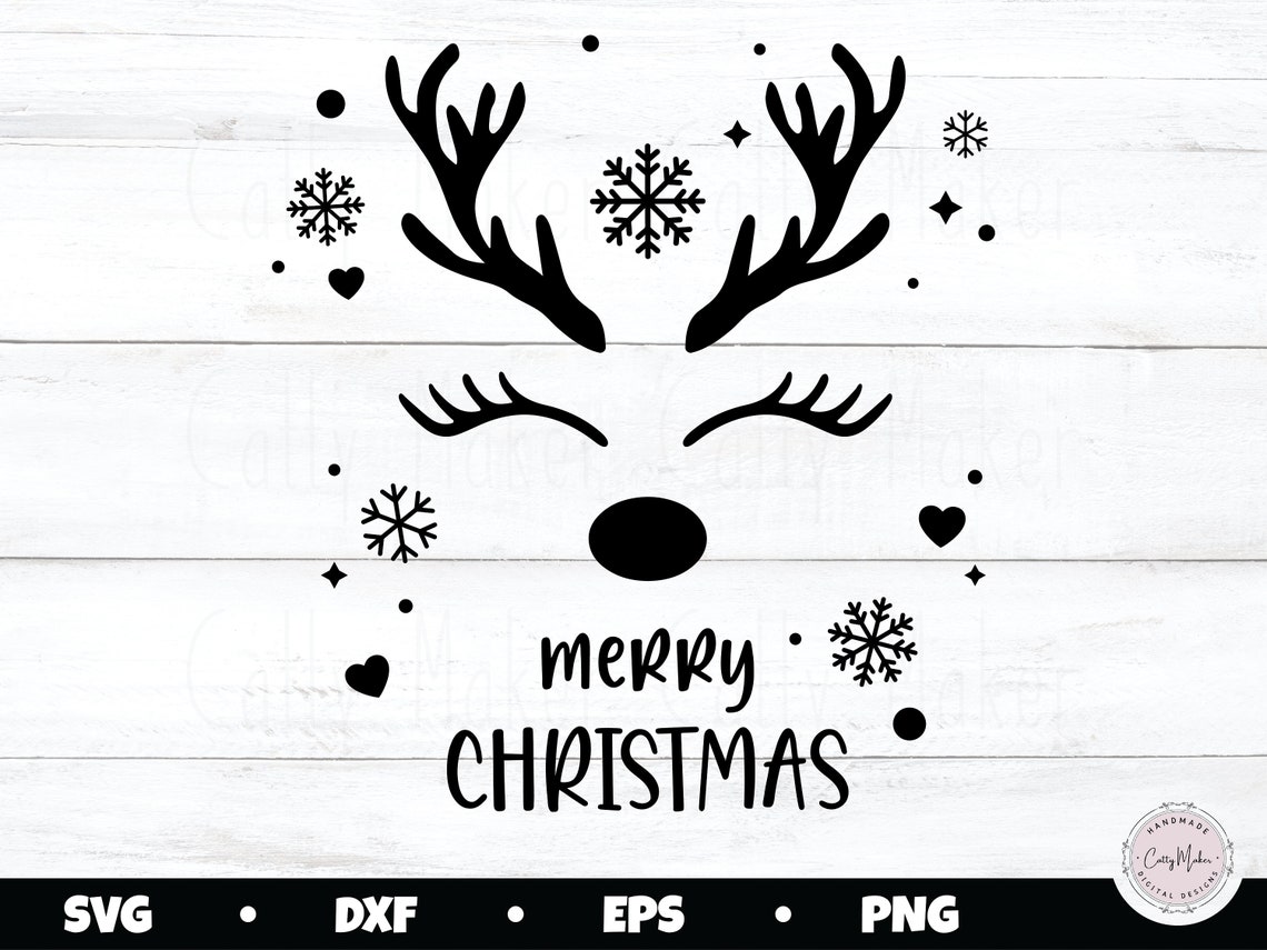 Merry Christmas SVG Reindeer SVG Holiday Svg Winter Svg - Etsy
