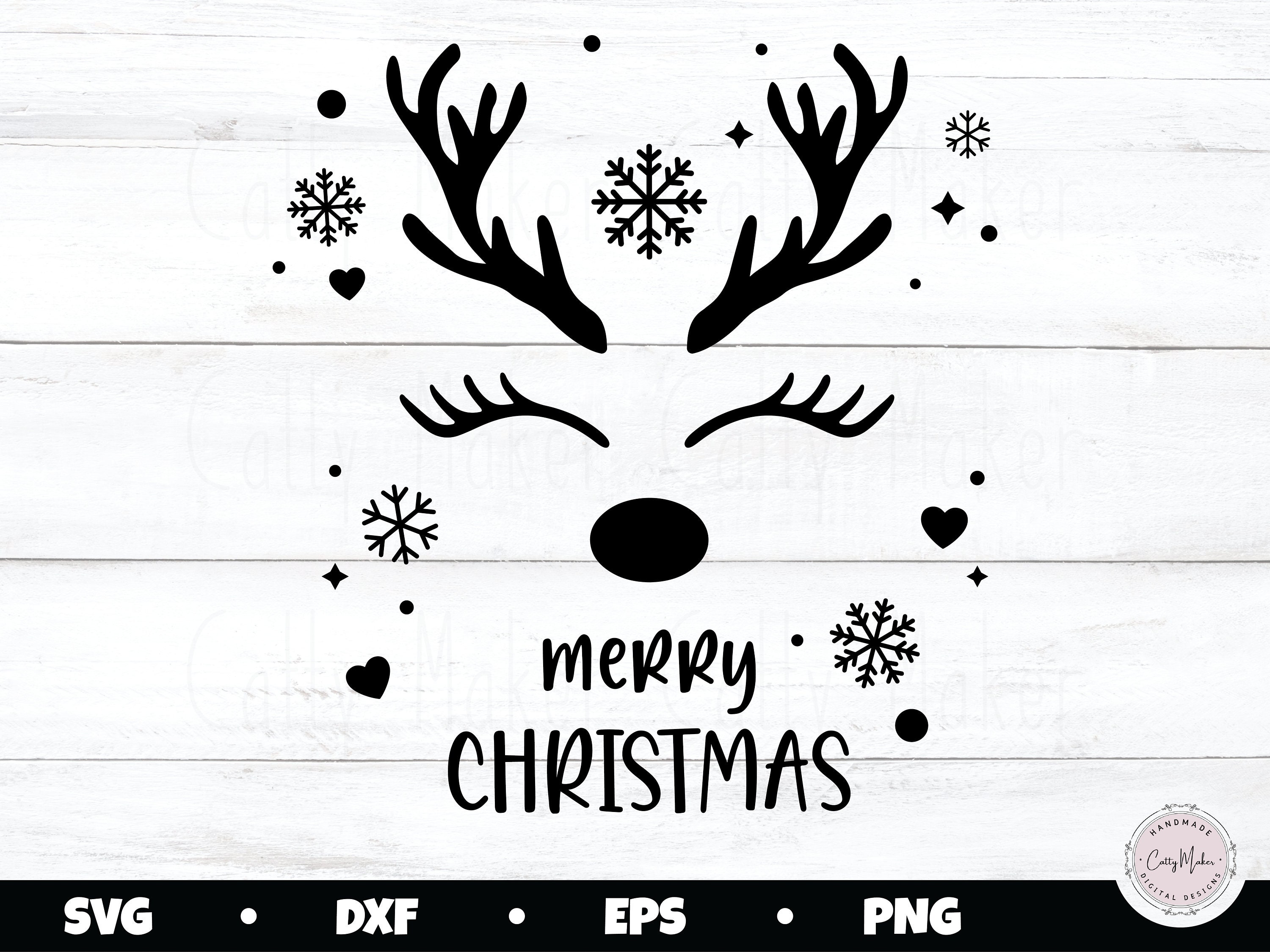 Merry Christmas SVG Reindeer SVG Holiday Svg Winter Svg - Etsy
