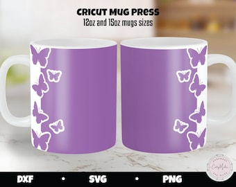 Cricut Mug Press SVG Floral Border Digital Download 12oz | Etsy