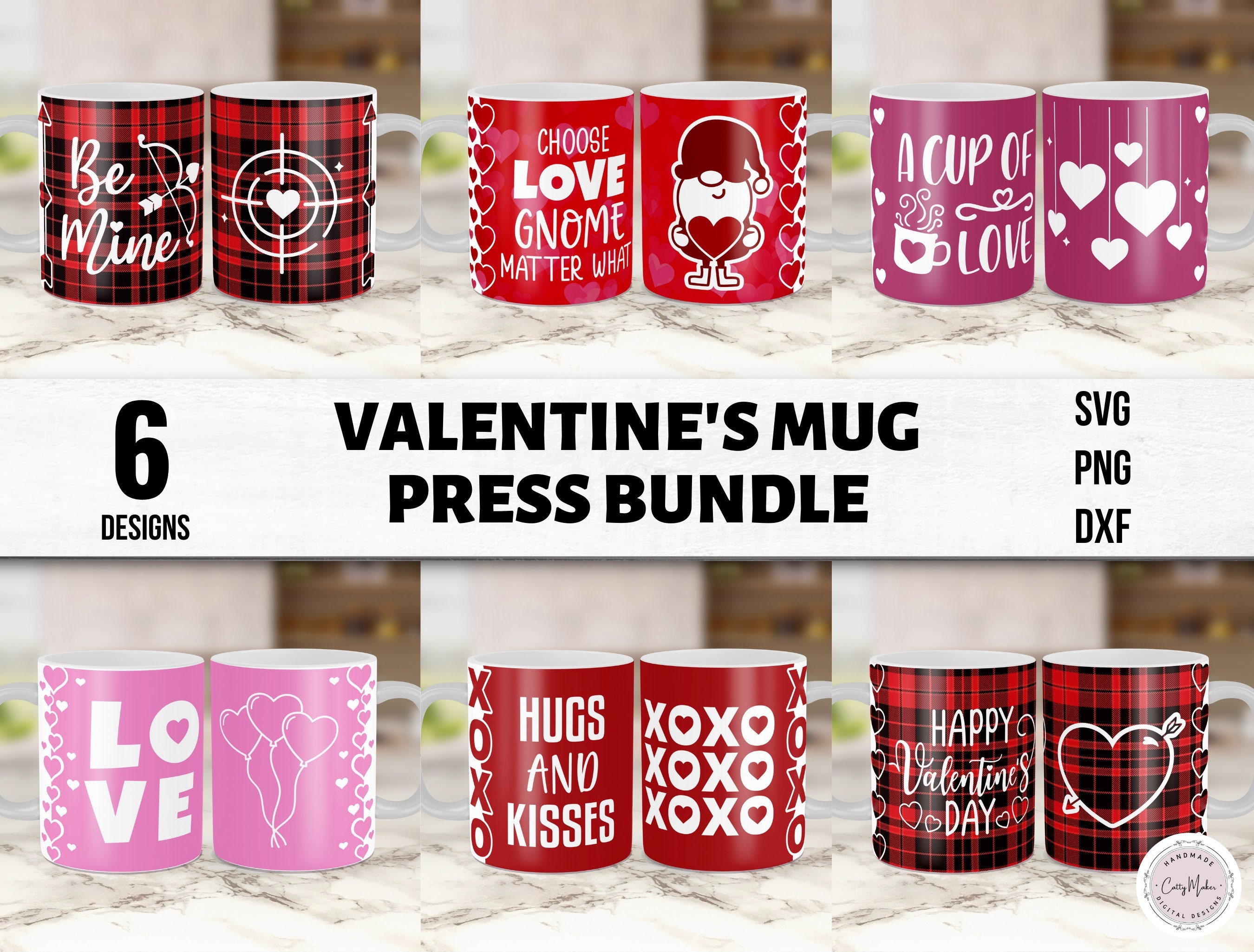 Valentine's Mug Press Designs, 12oz 15oz Mugs (SVG PNG DXF) - Etsy
