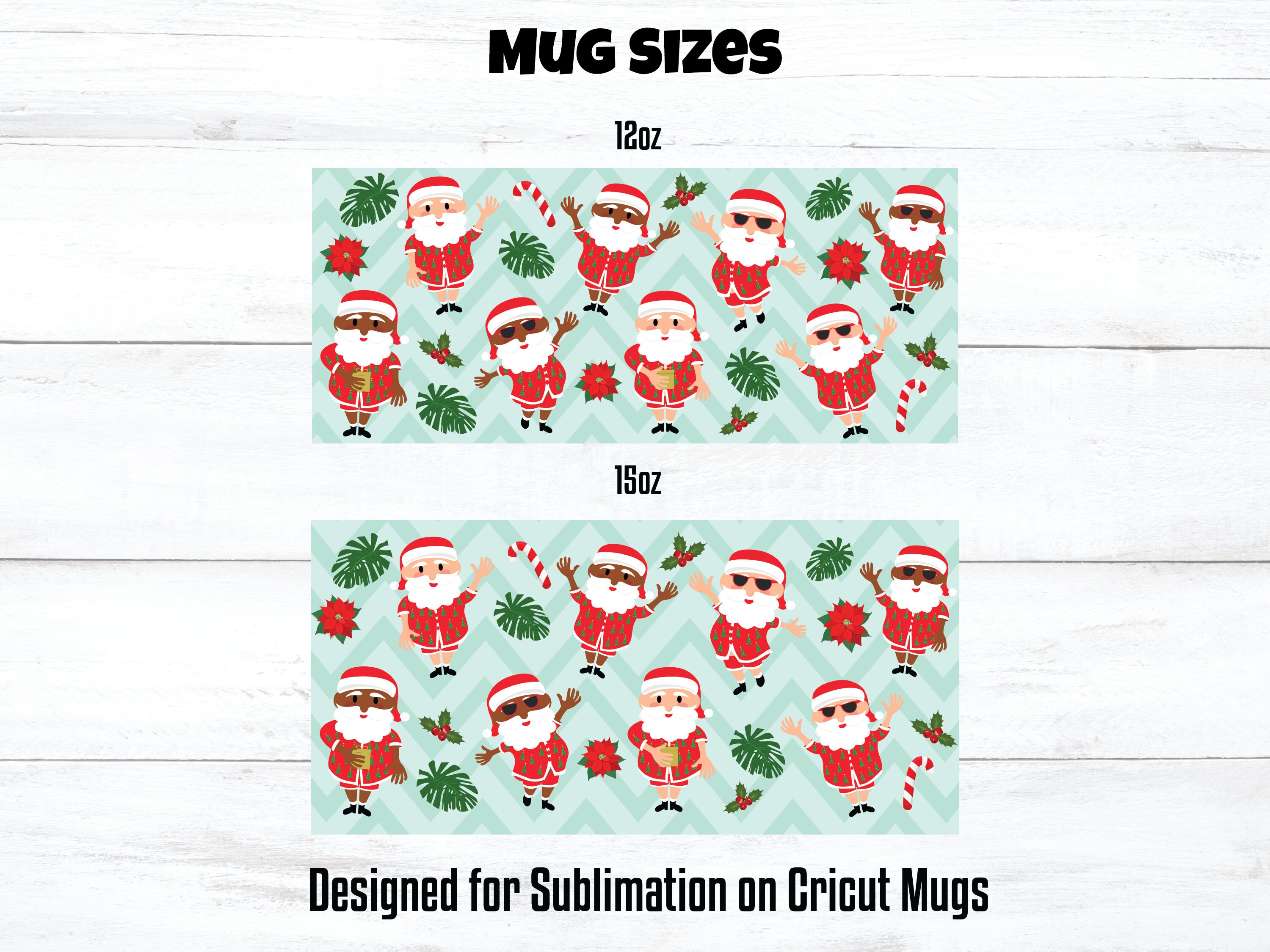 Santa Sublimation PNG Mug Press Sublimation Santa Mug PNG | Etsy