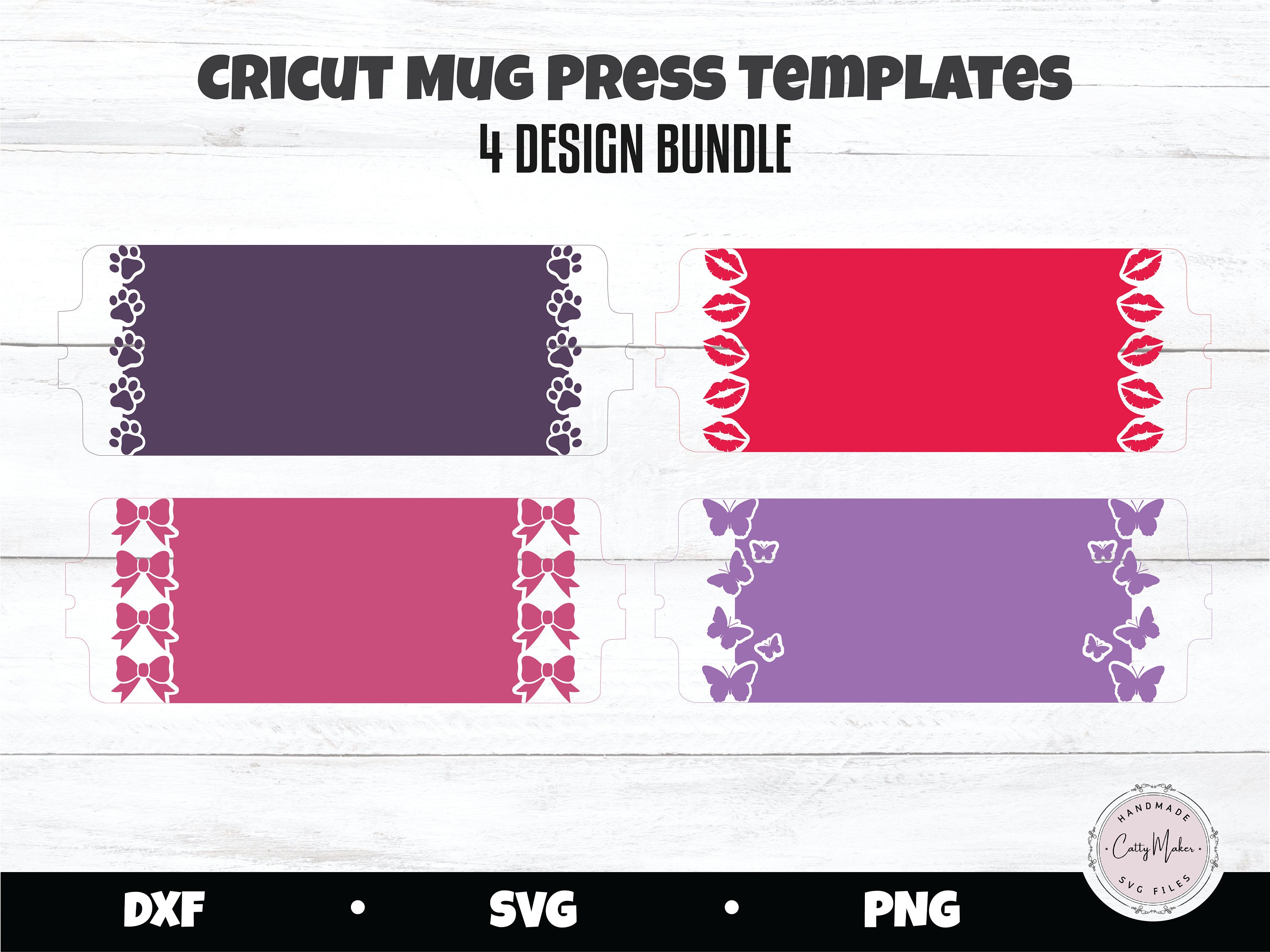 Cricut Mug Press SVG 4 Cricut Mug Press Designs Wraps - Etsy UK