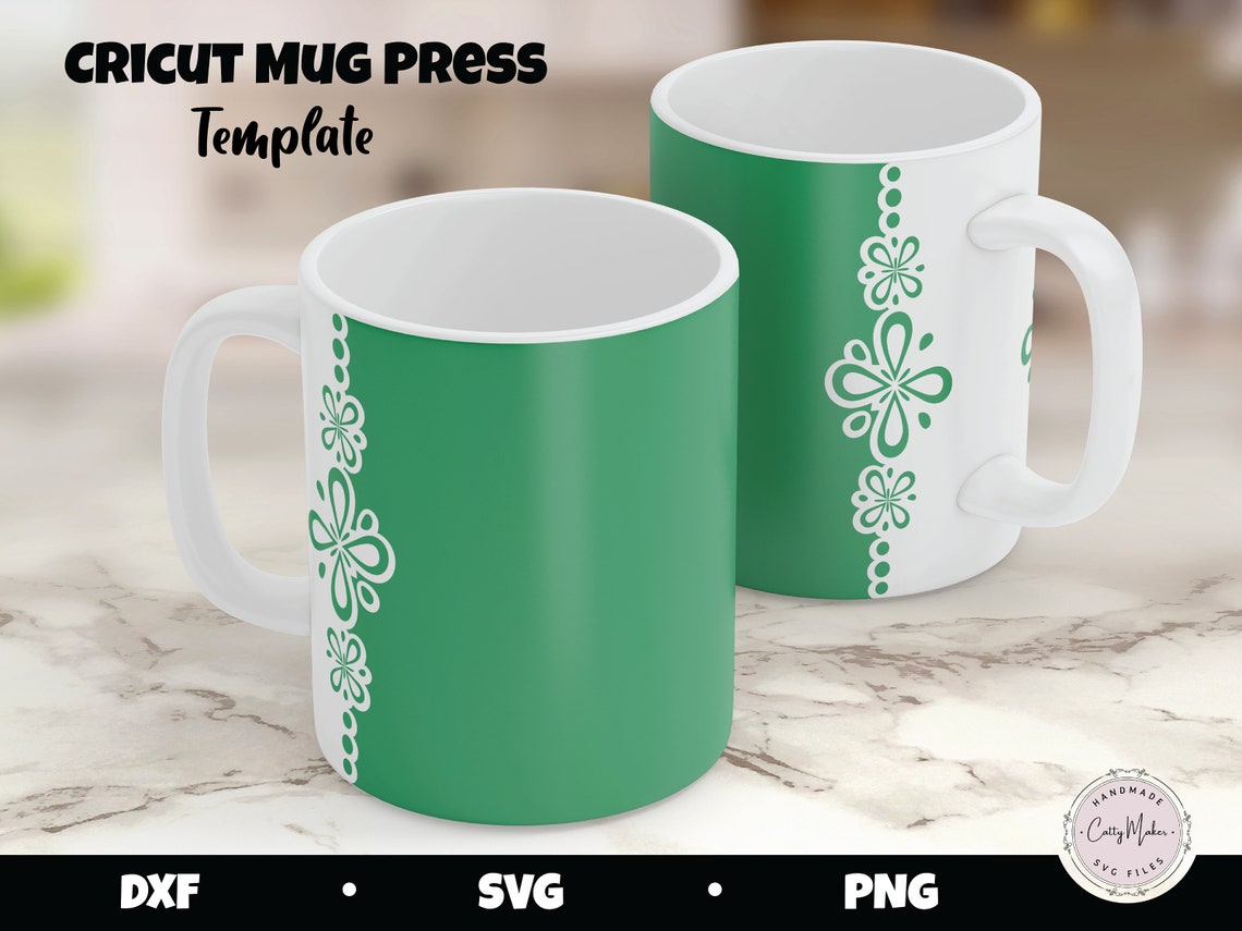 Coffee Mug SVG Mug Press Template Flower Border Svg Mug - Etsy