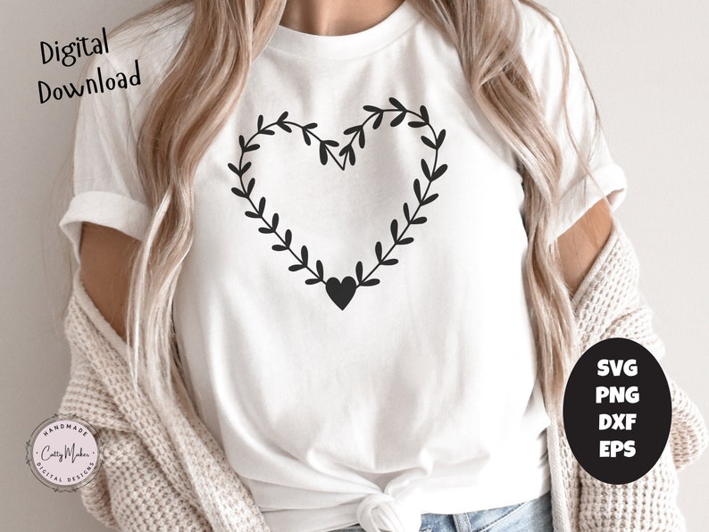 Heart Wreath SVG, Wreath SVG, Spring Svg, Monogram Svg, Floral Svg ...