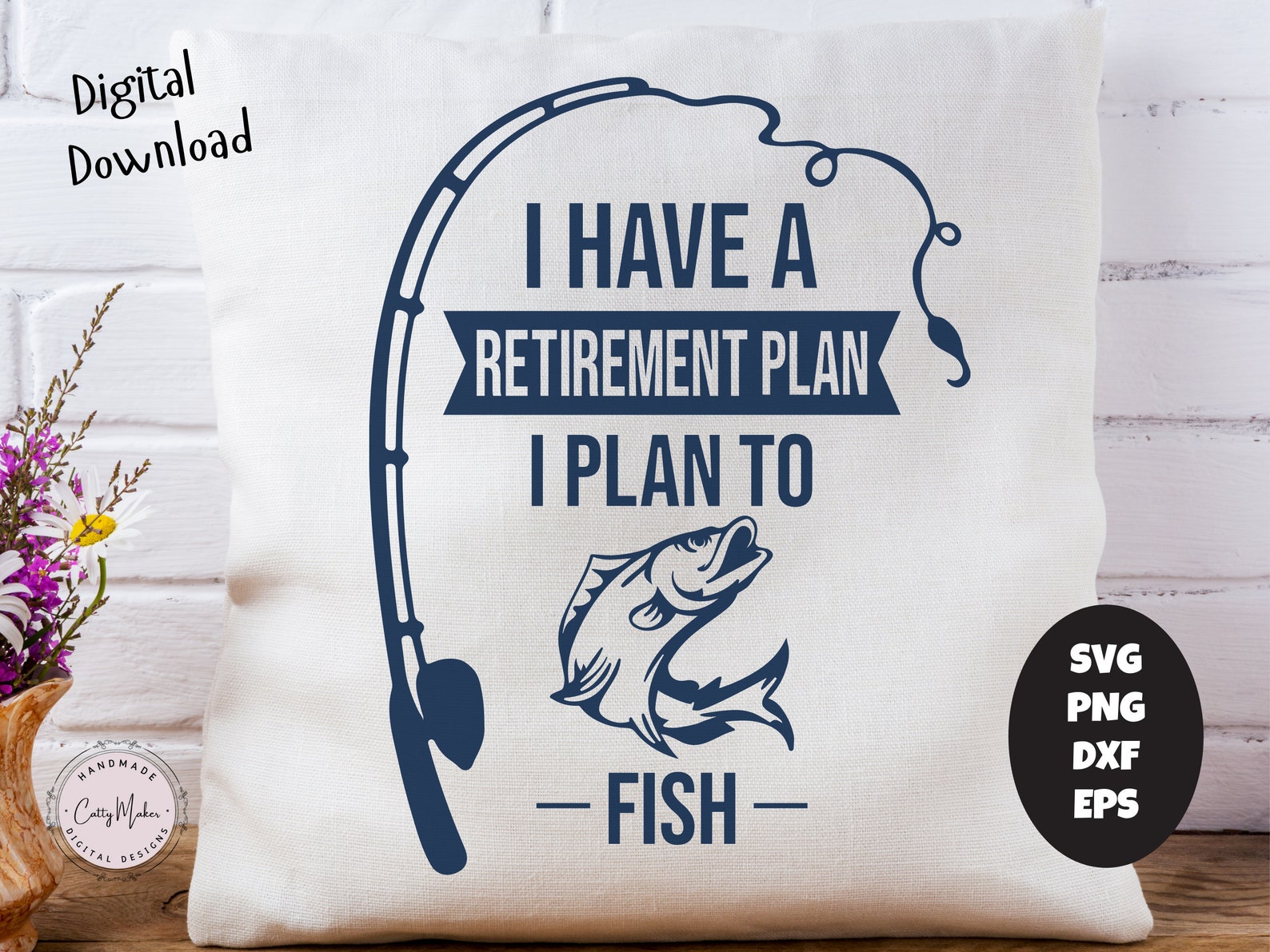 Retirement Fishing Plan SVG, Grandpa Dad Fisherman Clip Art (digital ...