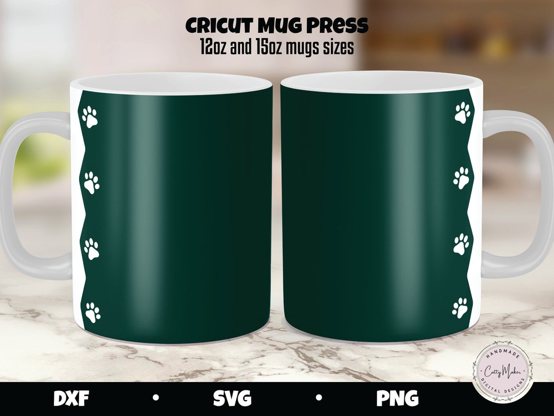 Paw Print Mug Press Svg, Mug Press SVG, Paw Print Mug SVG, Cat Mug ...