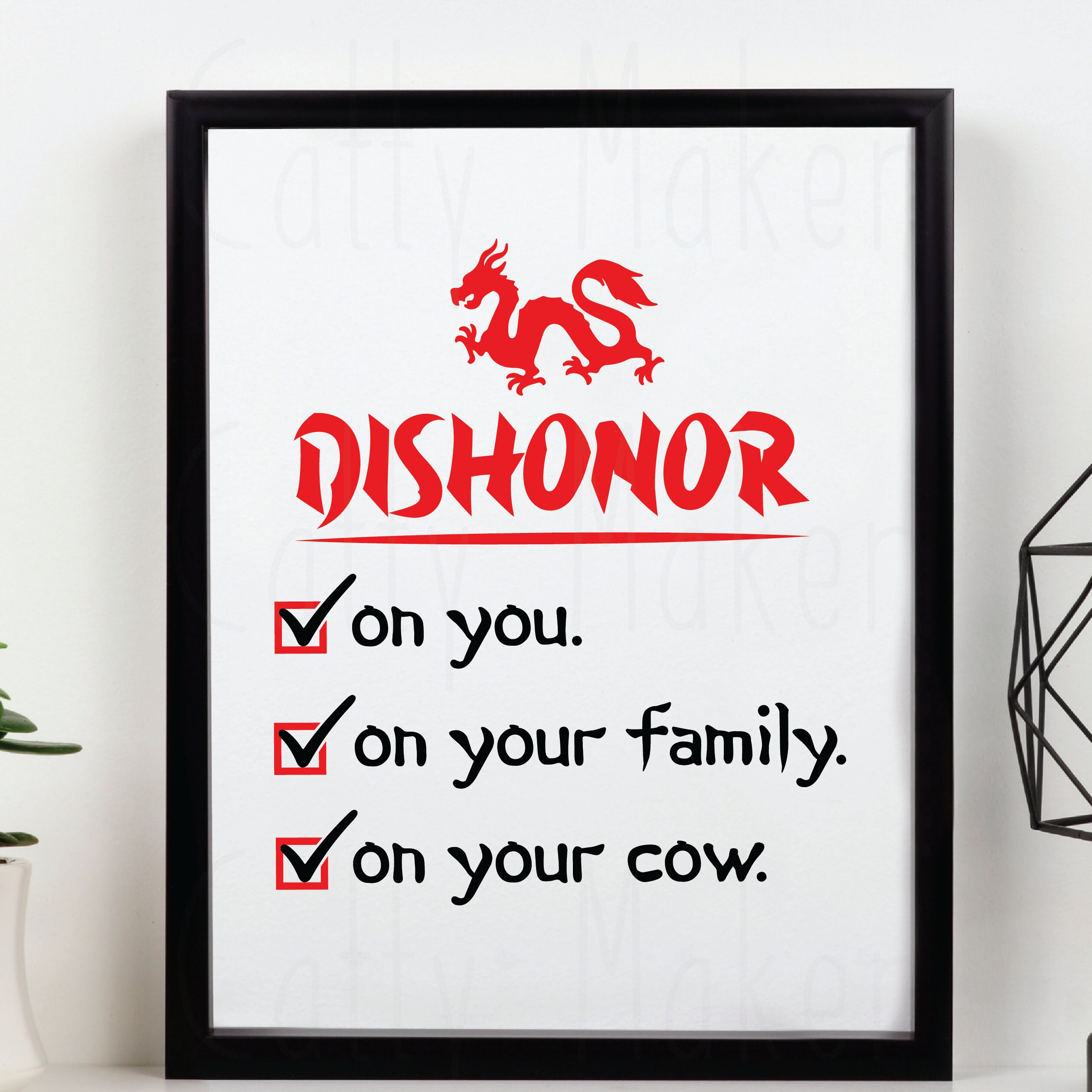 Dishonor on you svg Disney Mulan Digital Download Mushu | Etsy