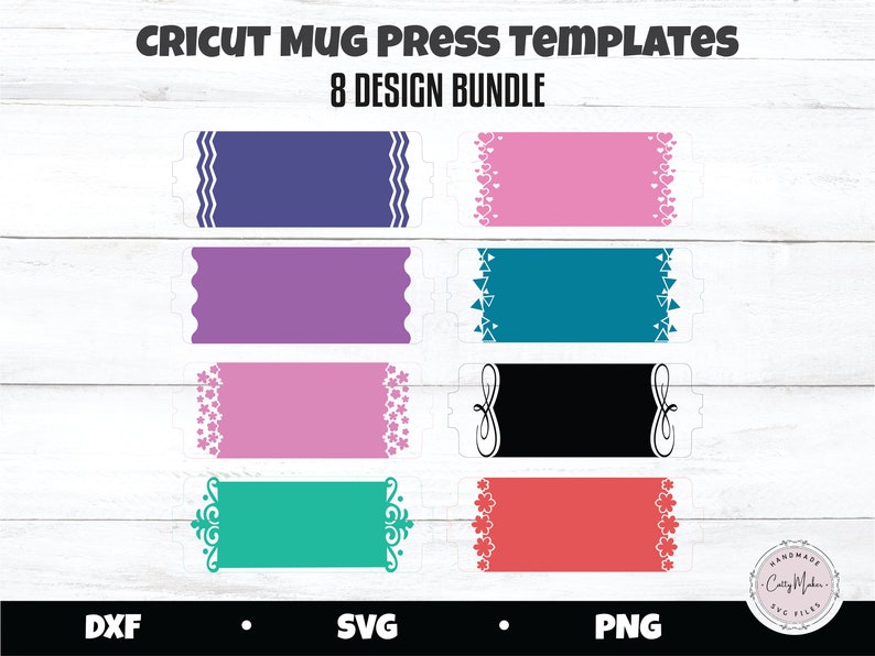 8 Cricut Mug Press Templates, Mug Press SVG Bundle, Infusible Ink SVG ...