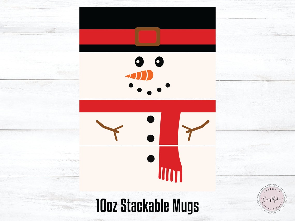 Snowman Stackable Mug SVG, Christmas Cricut Design (digital Download ...