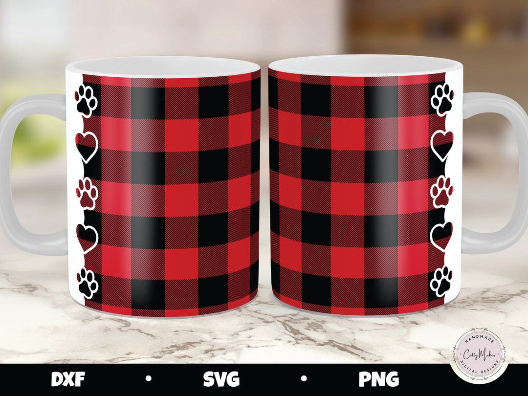 Paw Print Mug Press Svg, Hearts Mug Press, Mug Press Svg Design, Dog ...