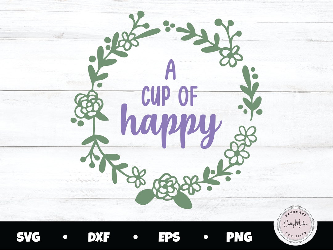 Coffee Mug SVG, Wreath Svg, Coffee Bar Sign Svg, Floral Wreath Svg, A ...