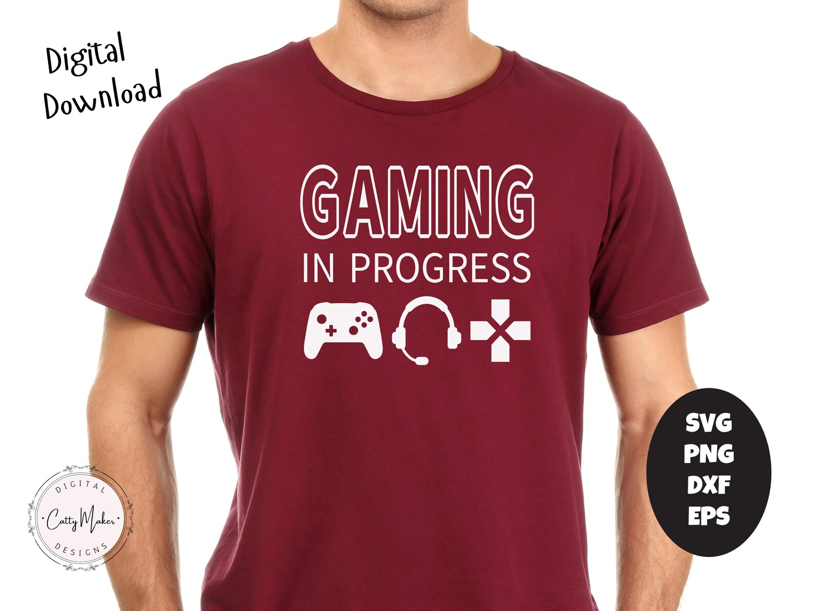 Gaming in Progress SVG, Gamer PNG, Video Game Cut File (digital ...