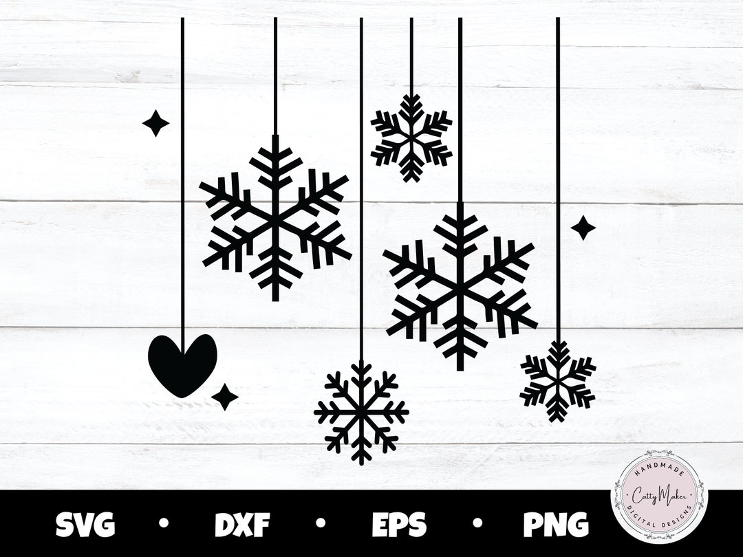 Hanging Snowflake SVG, Winter Christmas Ornament Cut File (digital ...