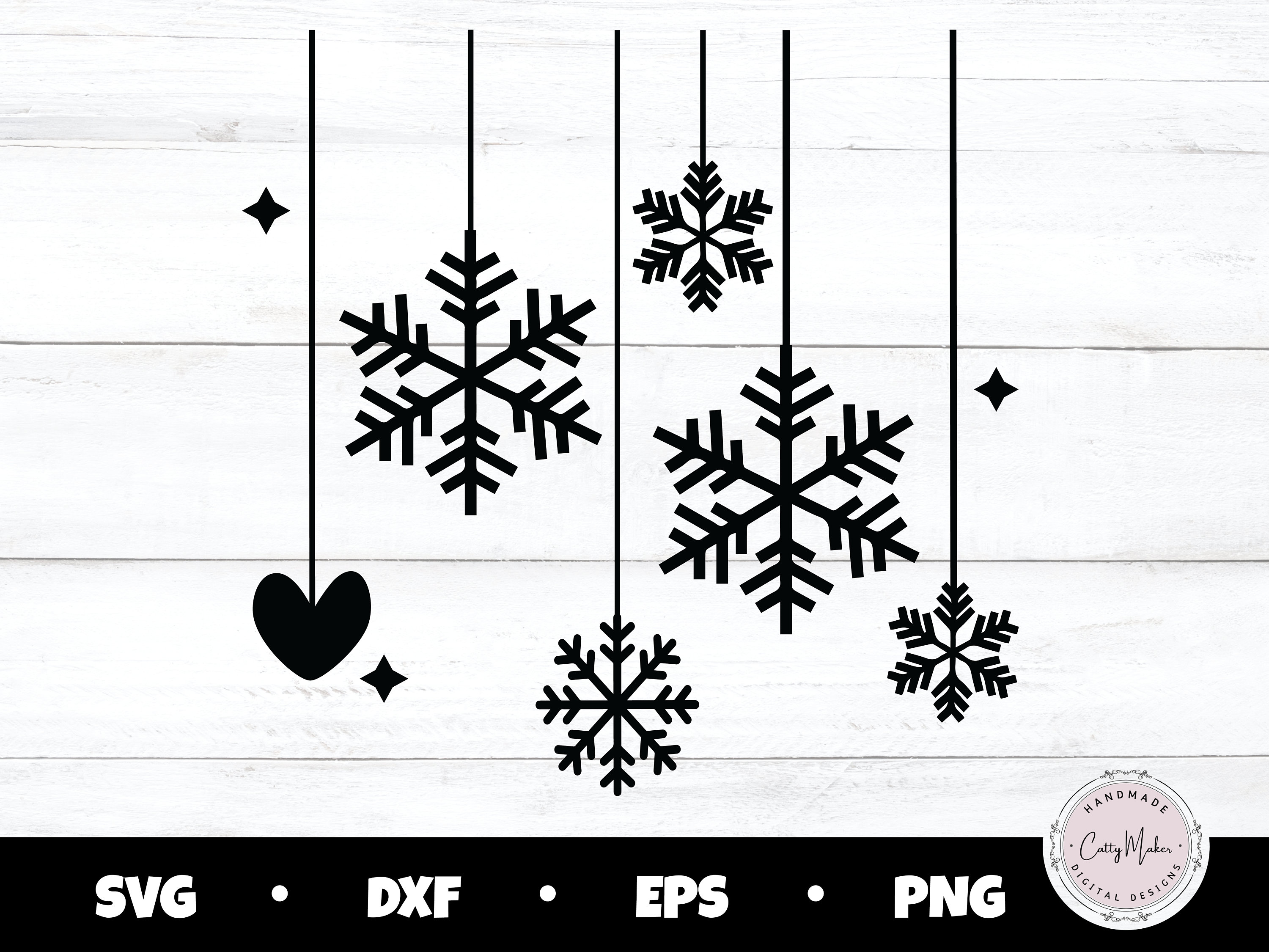 Snowflake SVG Hanging Snowflakes Svg Winter SVG Christmas | Etsy