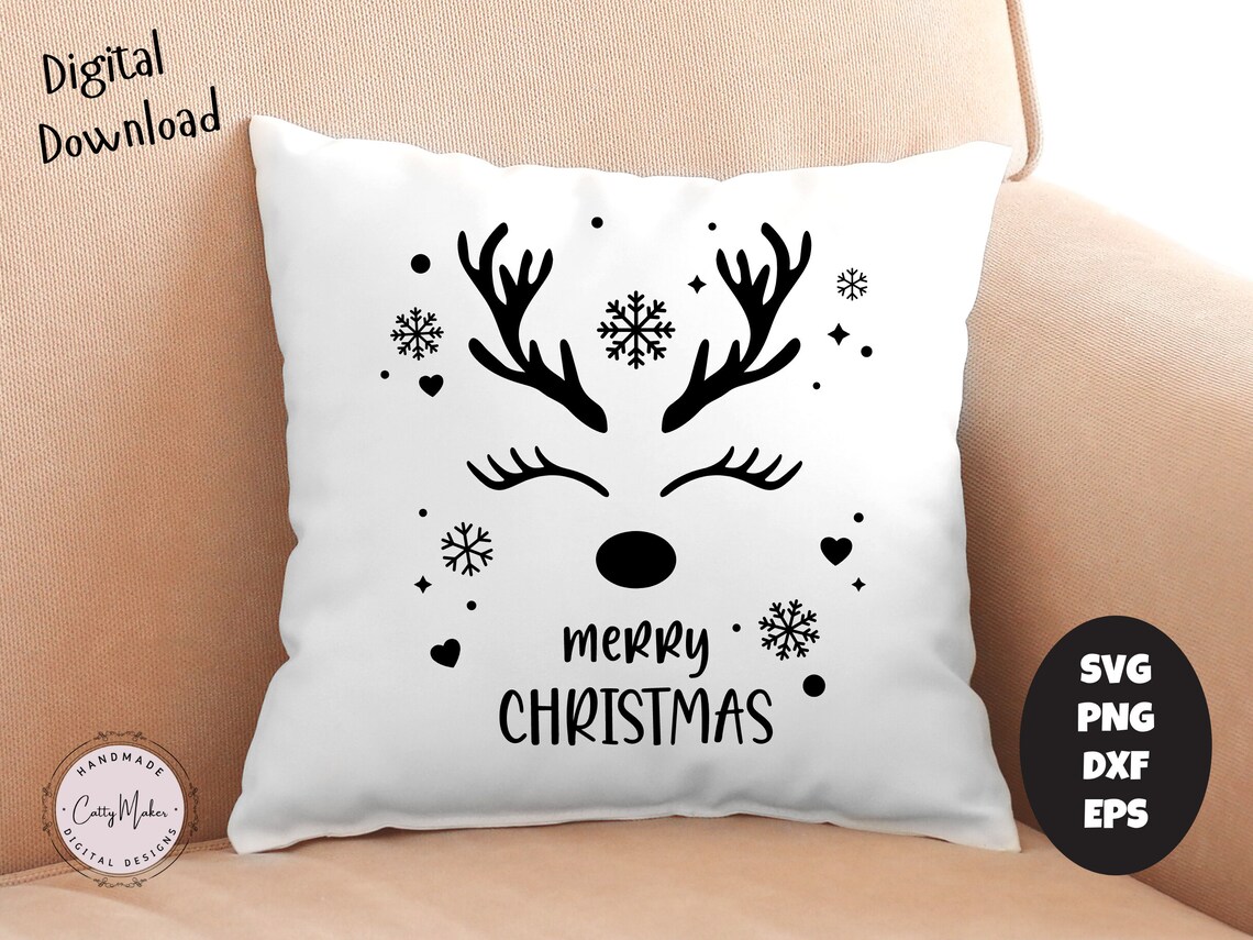 Merry Christmas SVG Reindeer SVG Holiday Svg Winter Svg - Etsy