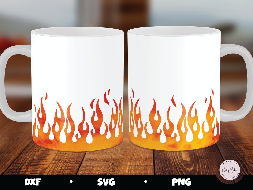 Flame Mug Press Svg, Fire Mug Press, Mug Press Svg Design, Cricut Mug ...