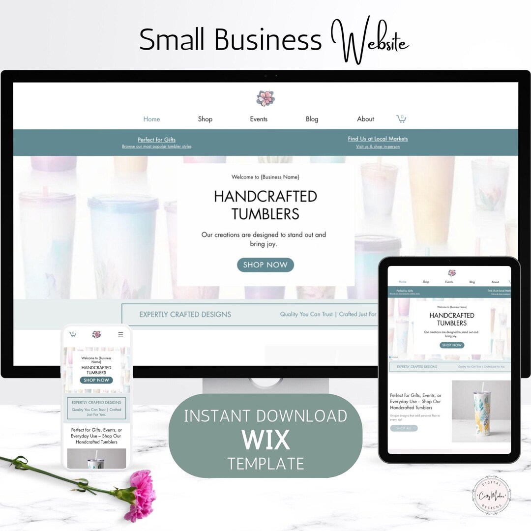 Wix Website Template for Small Business, Simple Customizable Wix Store ...