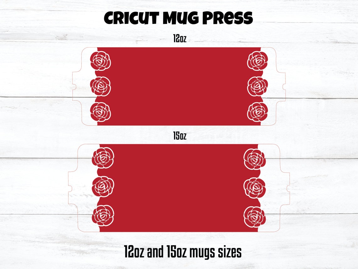 Flower Cricut Mug Press SVG Mug Press Template Mug Border - Etsy