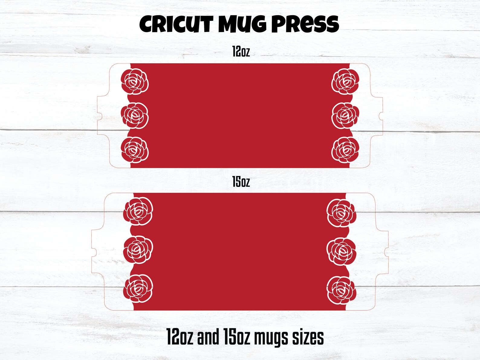 Flower Cricut Mug Press SVG Mug Press Template Mug Border - Etsy