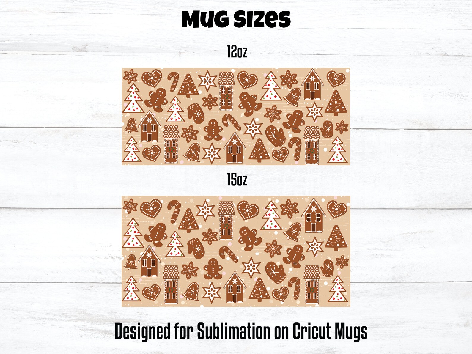 Gingerbread Sublimation, Christmas Sublimation PNG, Mug Press ...