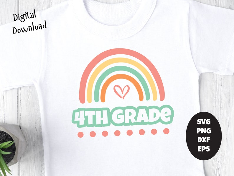 4th Grade SVG Fourth Grade Shirt Svg 4th Grade Rainbow - Etsy