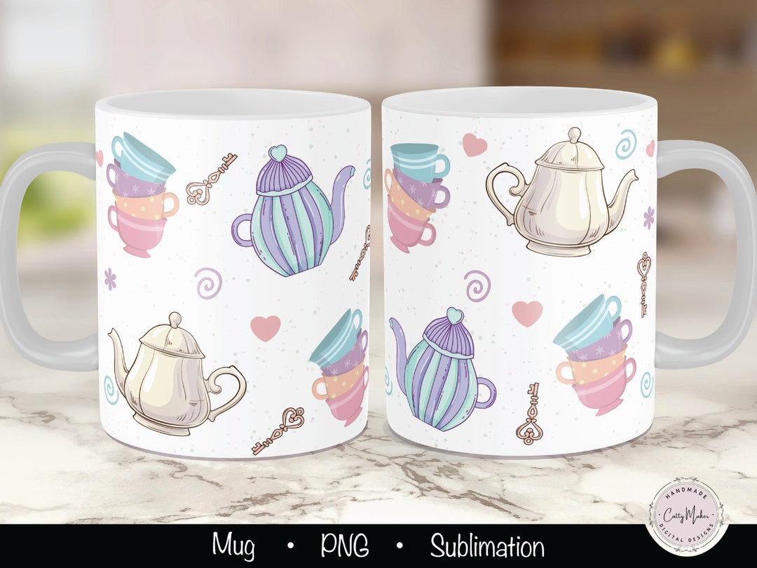 Tea Mug Sublimation, Tea Mug Png, Tea Sublimation, Tea Party Mug Png ...