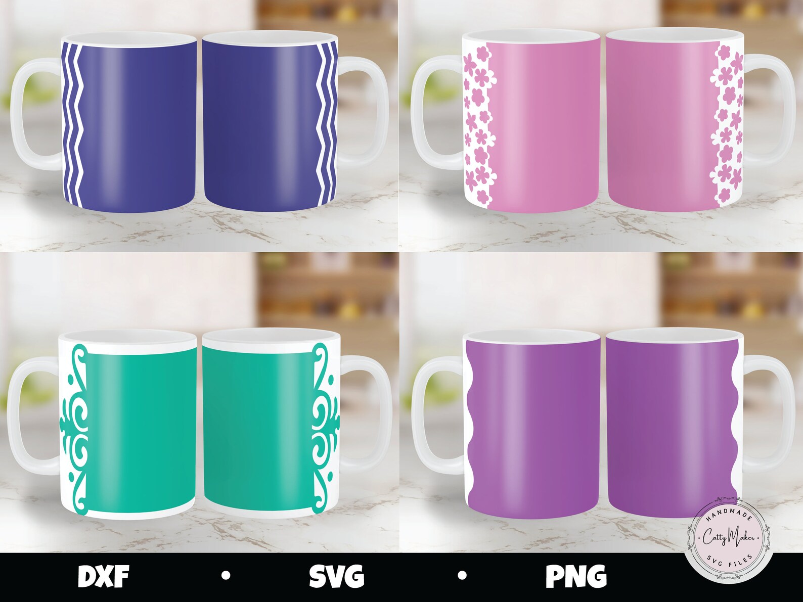 8 Cricut Mug Press Templates, Mug Press SVG Bundle, Infusible Ink SVG ...