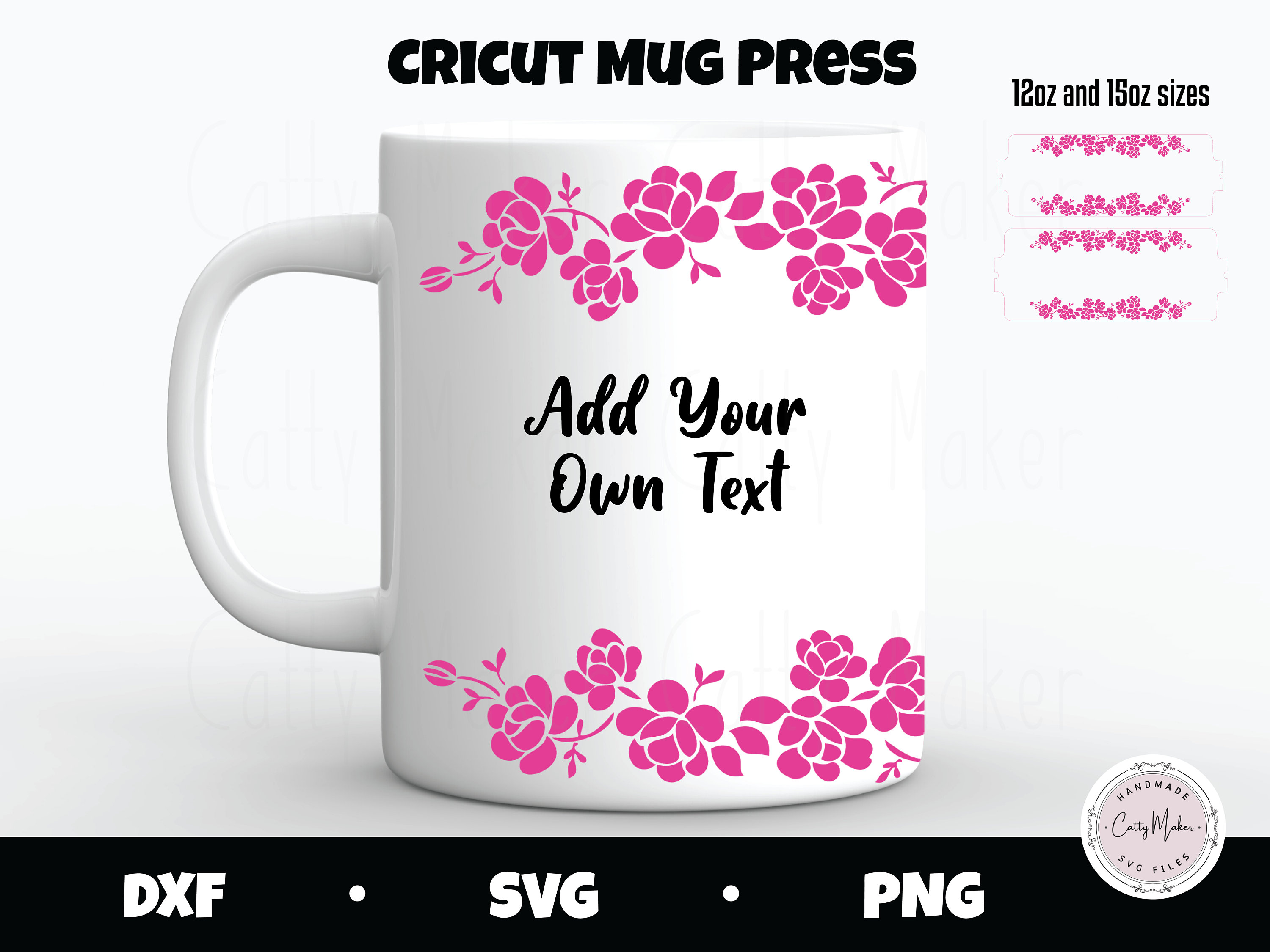 Cricut Mug Press SVG Flower Border Digital Download 12oz - Etsy