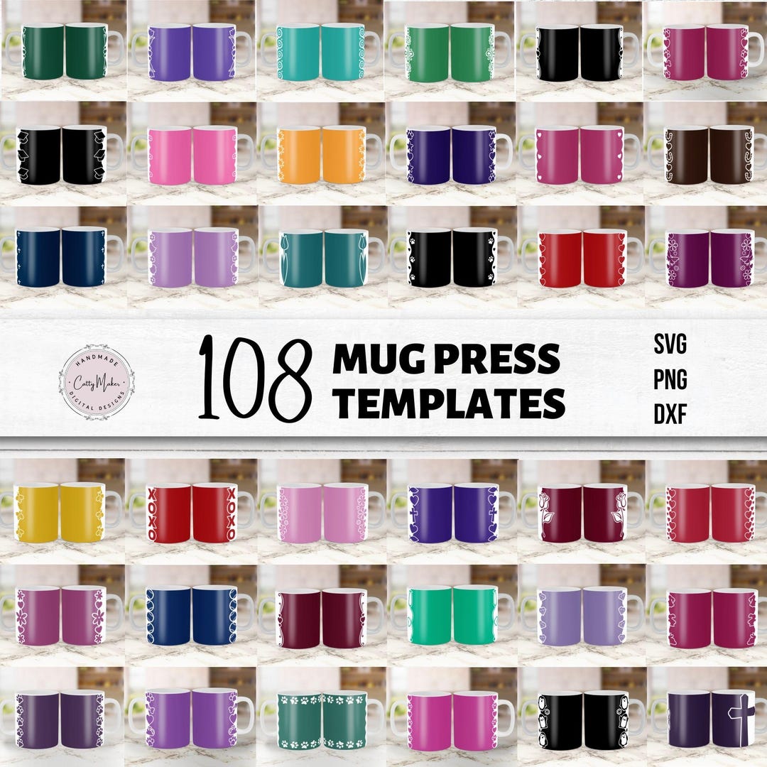 Bundle for Cricut Mug Press: 108 Designs - Infuse Ink SVG, Mug Press ...