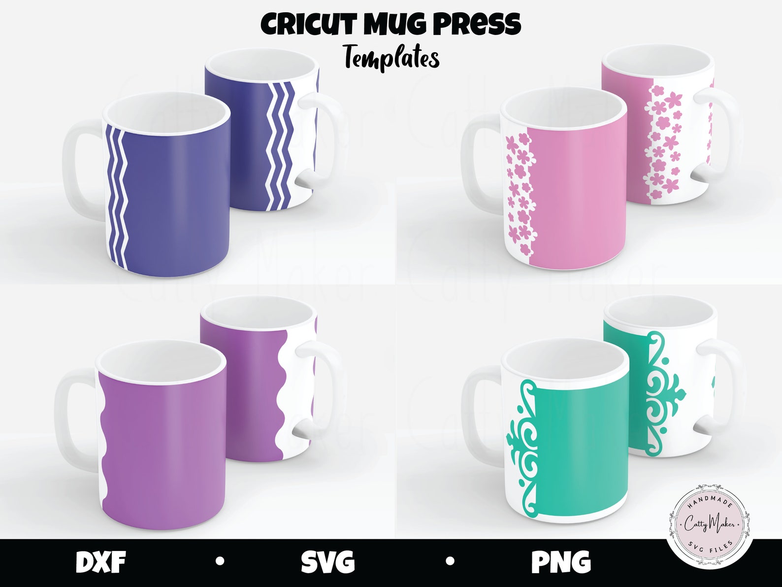 Cricut Mug Press SVG Coffee Mug 16 Template Bundle Digital | Etsy